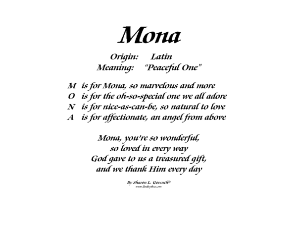Meaning of Mona - LindseyBoo
