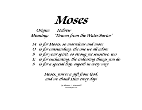 Meaning of Moses - LindseyBoo