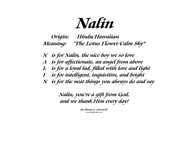 Meaning of Nalin - LindseyBoo