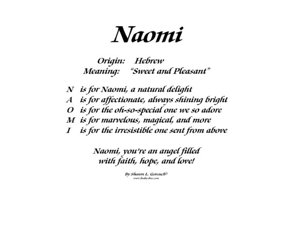 Meaning of Naomi - LindseyBoo
