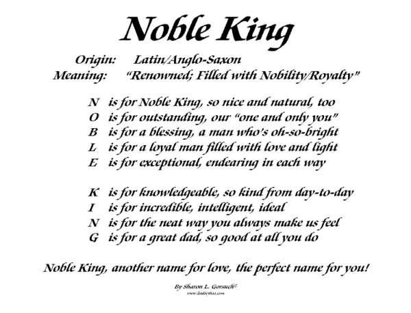 Meaning of Noble King - LindseyBoo