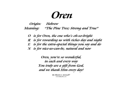 Meaning of Oren - LindseyBoo