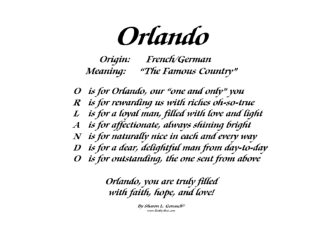Meaning of Orlando - LindseyBoo