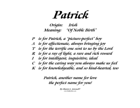 Meaning of Patrick - LindseyBoo