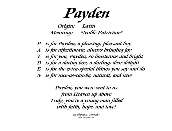Meaning of Payden - LindseyBoo