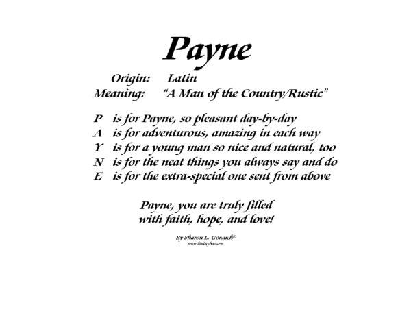 Meaning of Payne - LindseyBoo