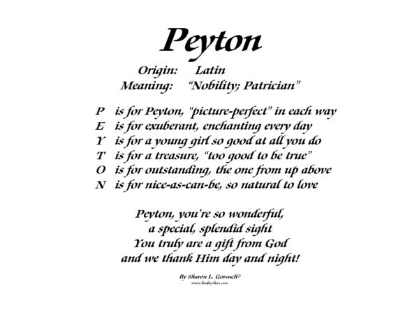 Meaning of Peyton - LindseyBoo