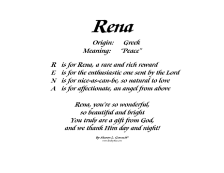 Meaning of Rena - LindseyBoo