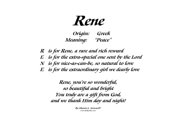 Meaning of Rene - LindseyBoo