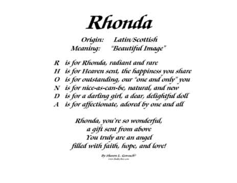 Meaning of Rhonda - LindseyBoo