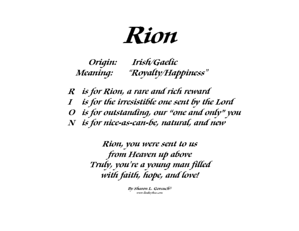 Meaning of Rion - LindseyBoo