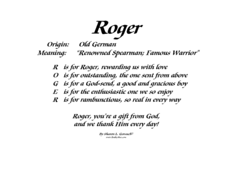 Meaning of Roger - LindseyBoo
