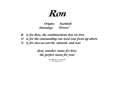 Meaning of Ron - LindseyBoo