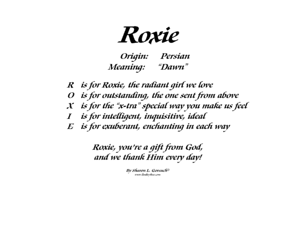 Meaning of Roxie - LindseyBoo