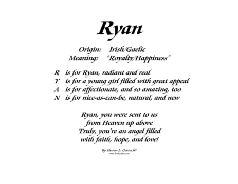 Meaning of Ryan - LindseyBoo