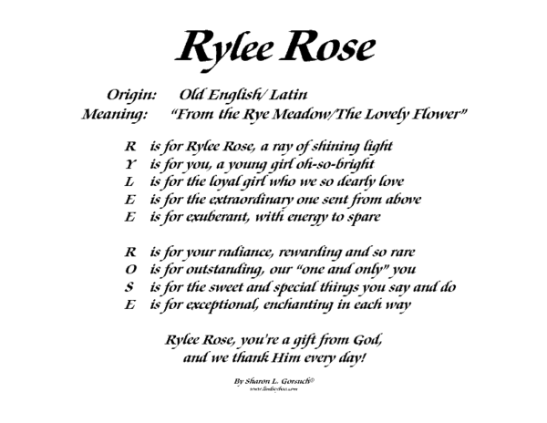 Meaning of Rylee Rose - LindseyBoo