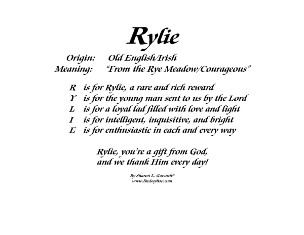 Meaning of Rylie - LindseyBoo