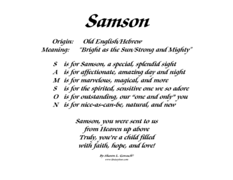 Meaning of Samson - LindseyBoo