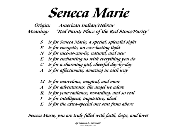 Meaning of Seneca Marie - LindseyBoo