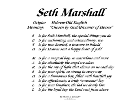 Meaning of Seth Marshall - LindseyBoo