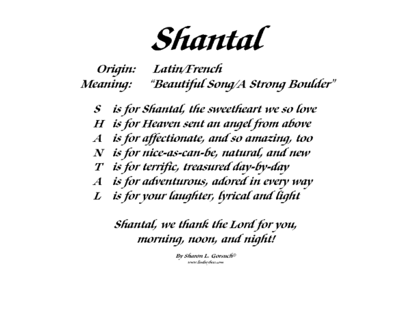 Meaning of Shantal - LindseyBoo