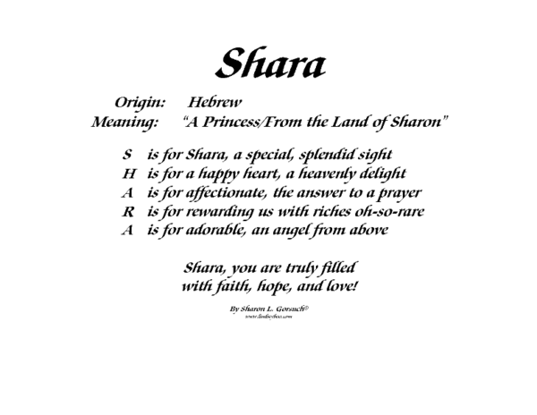 Meaning of Shara - LindseyBoo