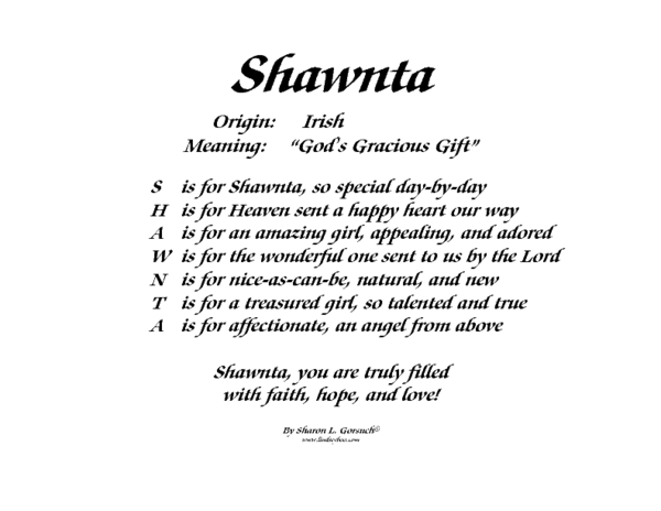 Meaning of Shawnta - LindseyBoo