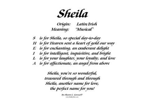 Meaning of Sheila - LindseyBoo