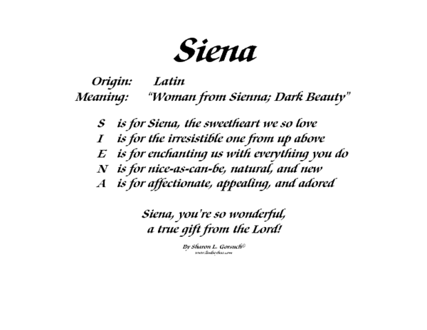 Meaning of Siena - LindseyBoo