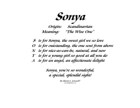 Meaning of Sonya - LindseyBoo