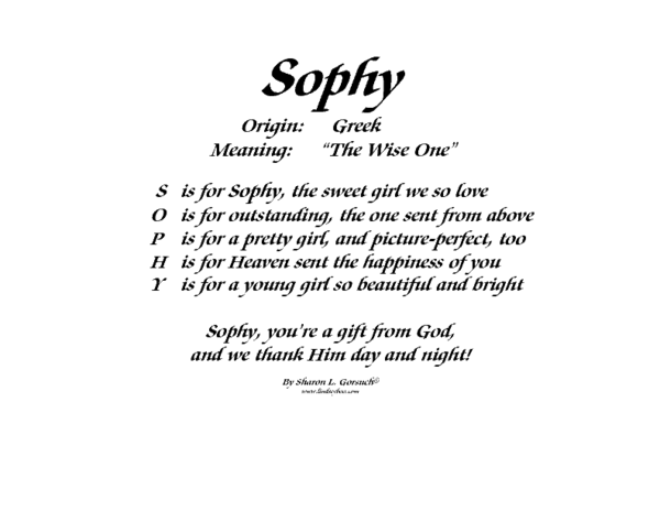 Meaning of Sophy - LindseyBoo