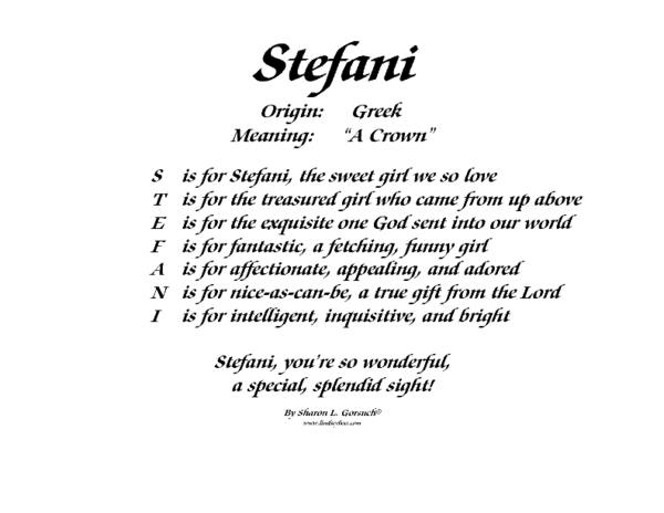Meaning of Stefani - LindseyBoo