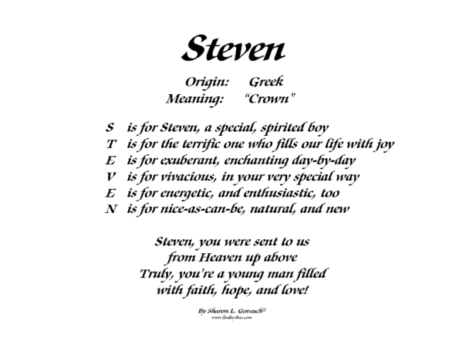 Meaning of Steven - LindseyBoo