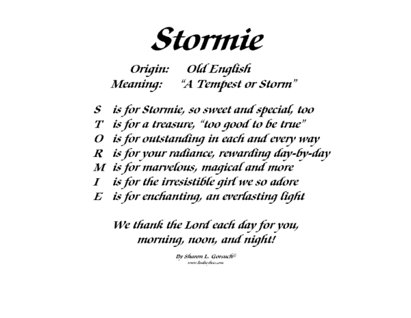 Meaning of Stormie - LindseyBoo