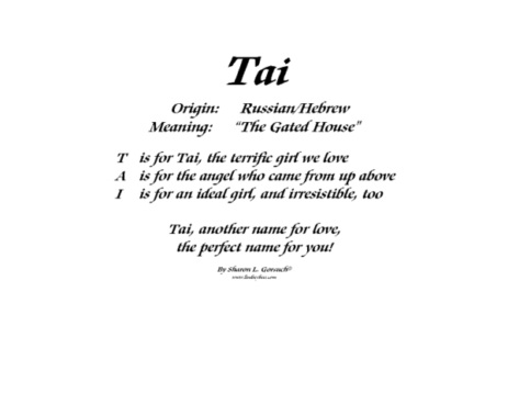 Meaning of Tai - LindseyBoo