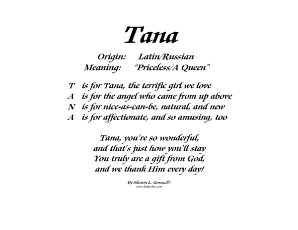 Meaning of Tana - LindseyBoo