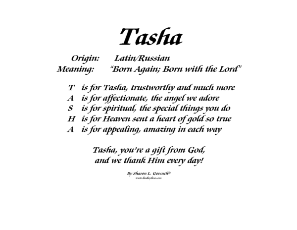 Meaning of Tasha - LindseyBoo