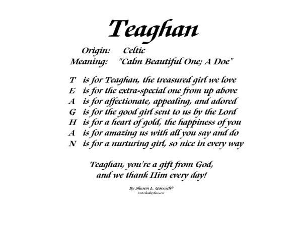Meaning of Teaghan - LindseyBoo