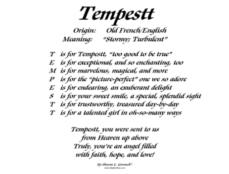 Meaning of Tempestt - LindseyBoo