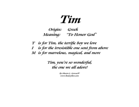 Meaning of Tim - LindseyBoo