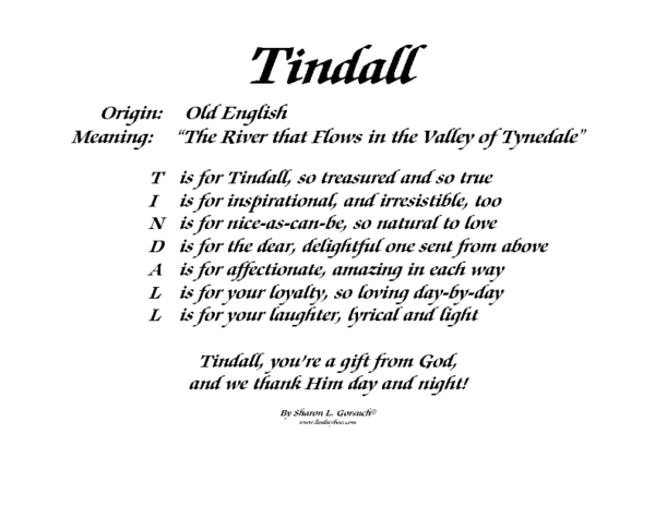 Meaning of Tindall - LindseyBoo