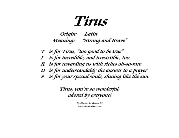 Meaning of Tirus - LindseyBoo