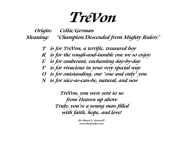 Meaning of Tre'Von - LindseyBoo