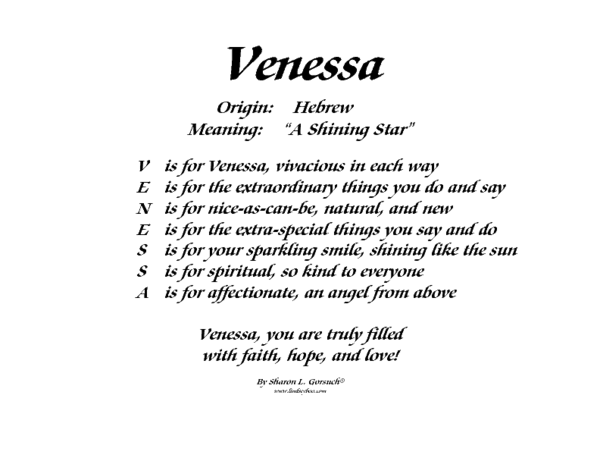 Meaning of Venessa - LindseyBoo