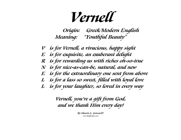 Meaning of Vernell - LindseyBoo