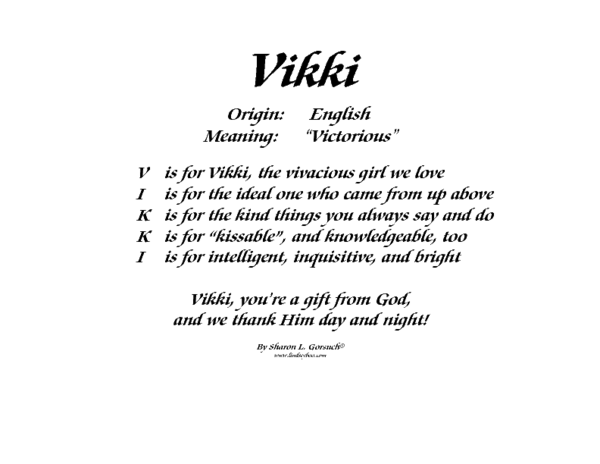 Meaning of Vikki - LindseyBoo