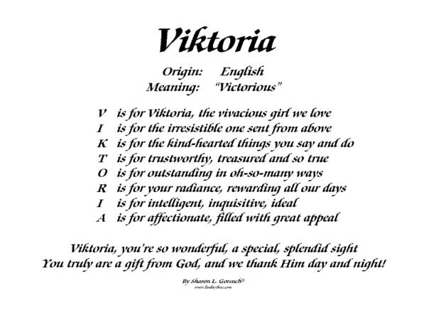 Meaning of Viktoria - LindseyBoo