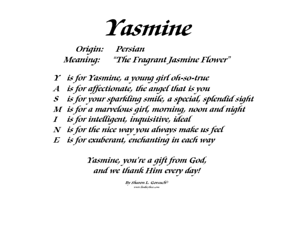 Meaning of Yasmine - LindseyBoo